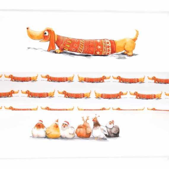 Sommersweat - Dackelliebe - Paneel - Weiß - Bio Qualität - Katharina Bocklage Illustration ...