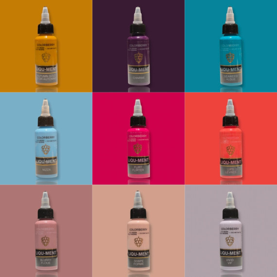 6x 20ml Liqu-Ment - Farbflasche - Wasserbasiert - Colorberry - NEON