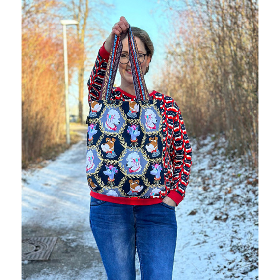 Bio-Canvas - Feste Baumwolle - Woof - Bling Bling - Stahlblau/Senfgelb ...