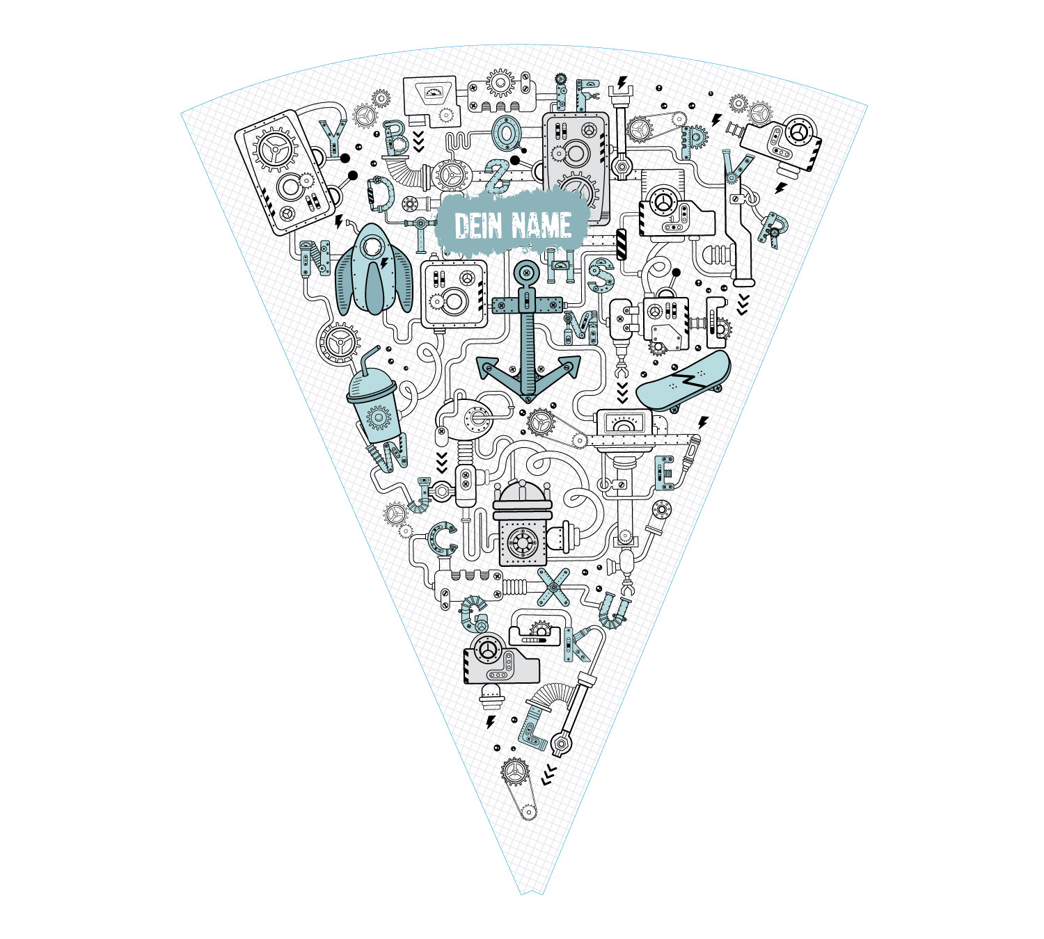 DIY-Nähset Schultüte - Technical Doodle - Anna Anjos - zum selber Nähen