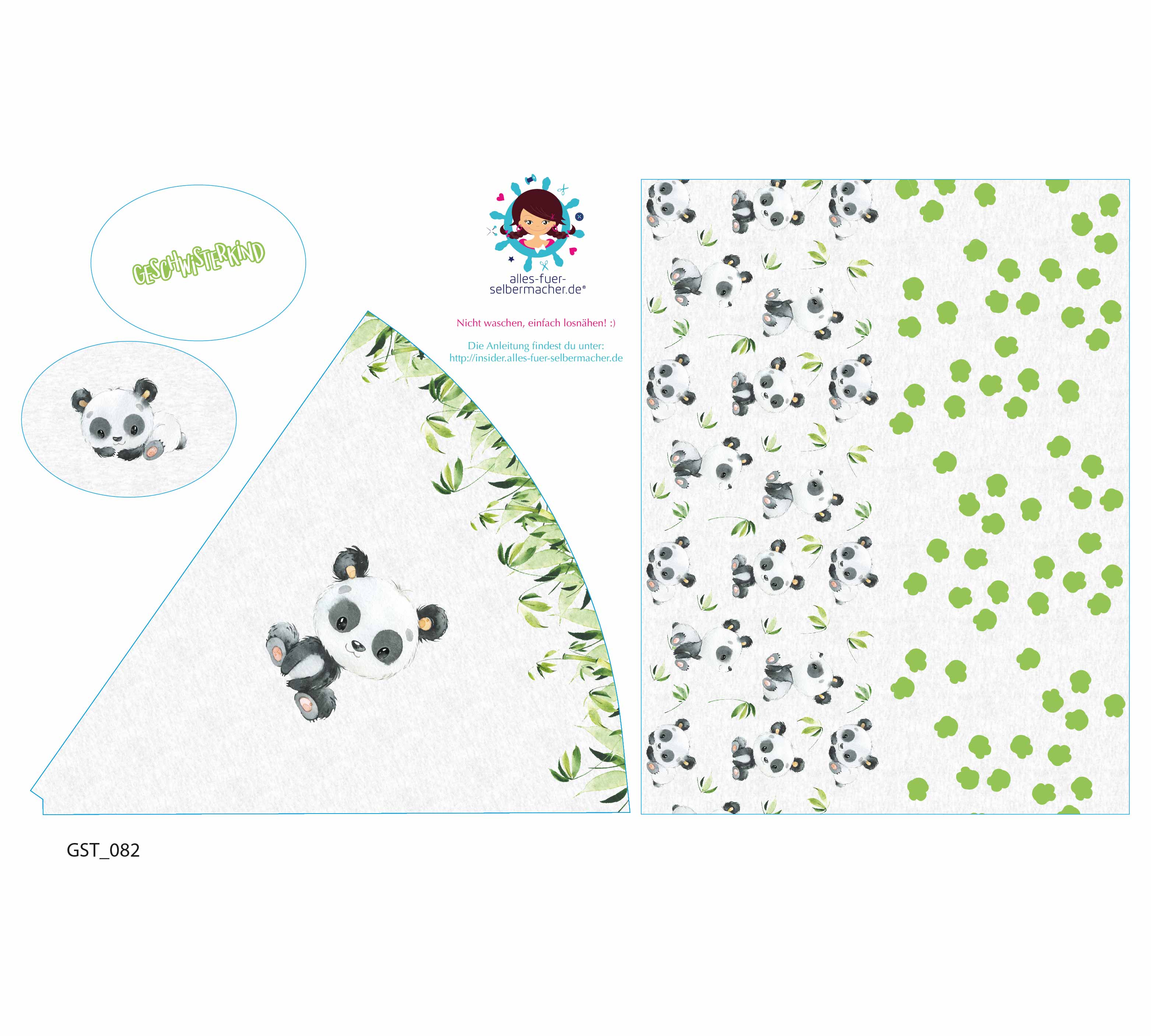 DIY-NÄHSET SCHULTÜTE - GESCHWISTERTÜTE - PANDA PAYTON